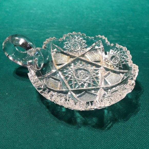 Art | Crystal Cut Glass Nappy Snack Candy Dish With Hobstar ...